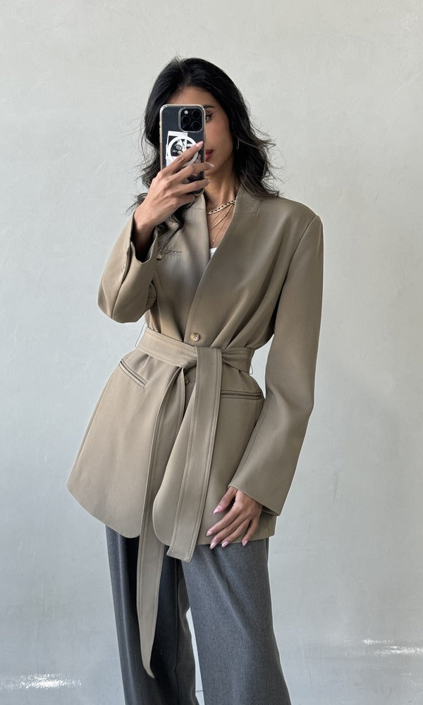 Vertical Collar Lace-up BlazerX – Noma Dress Bar