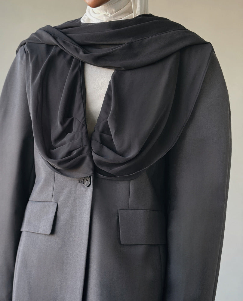 Spliced Mesh Long Blazer – Noma Dress Bar