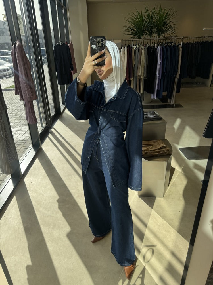 Denim Belted 2 Pockets Sets – Noma Dress Bar