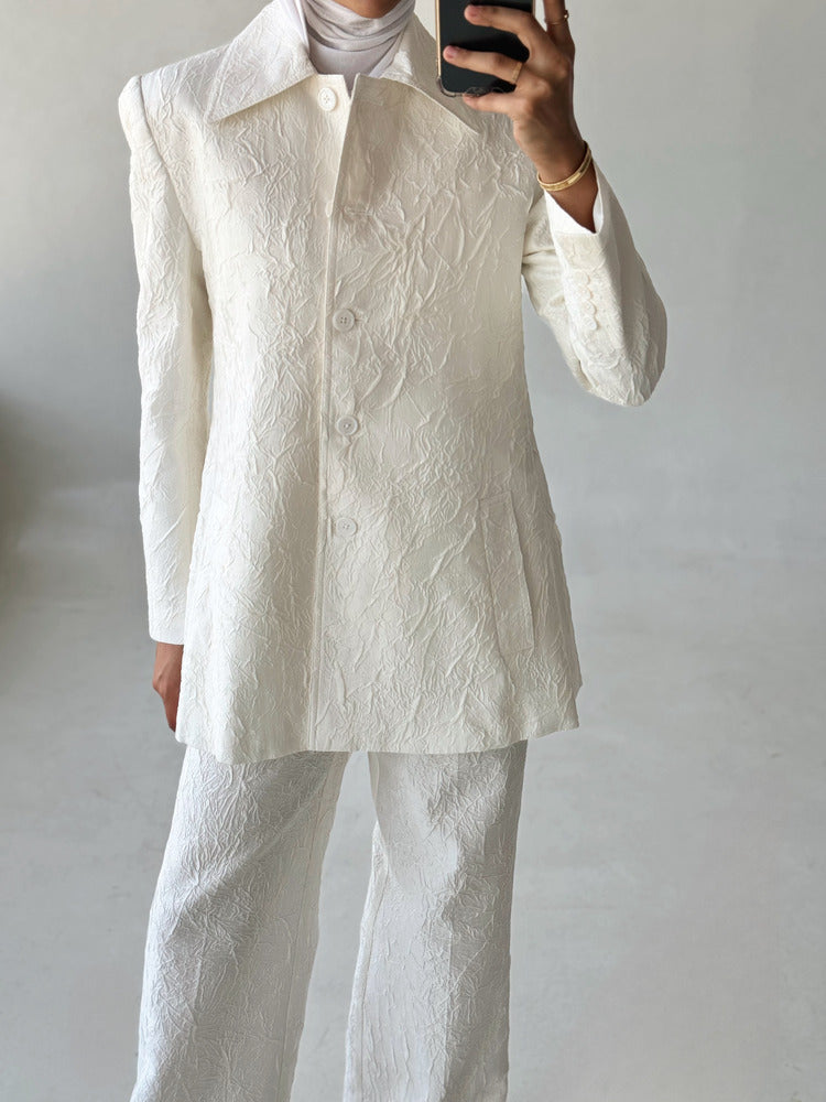 Crumpled Style 2PC Suit Set بدلة – Noma Dress Bar